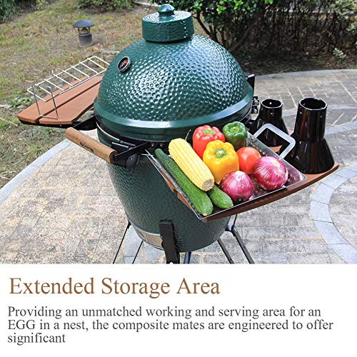 KAMaster 2 Slats Folding Side Shelves with 29 in Grill Full Cover,for Large Big Green Egg