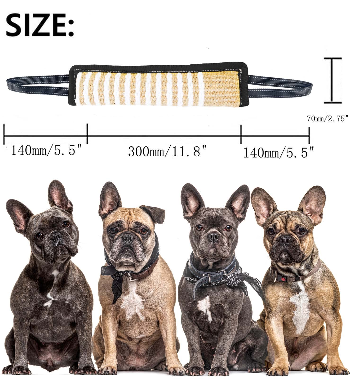 Clysrou Dog Tug Toy Dog,Tough Jute Bite Pillow - Durable, Training Equipment - Puppy to Large Dogs Interactive Toy.