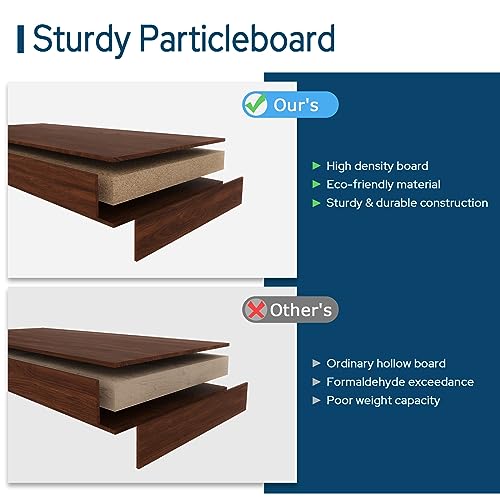 VICLLAX 3-Tier Open Book Shelf with Legs, Storage Walnut Book Shelves, 8 Cube Floor Standing Display Shelf for Home Office, Bedroom, Reading Room