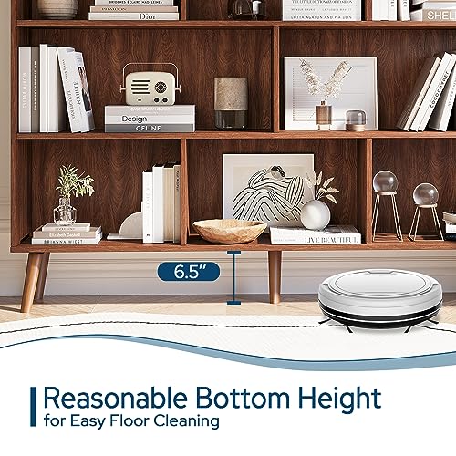 VICLLAX 3-Tier Open Book Shelf with Legs, Storage Walnut Book Shelves, 8 Cube Floor Standing Display Shelf for Home Office, Bedroom, Reading Room
