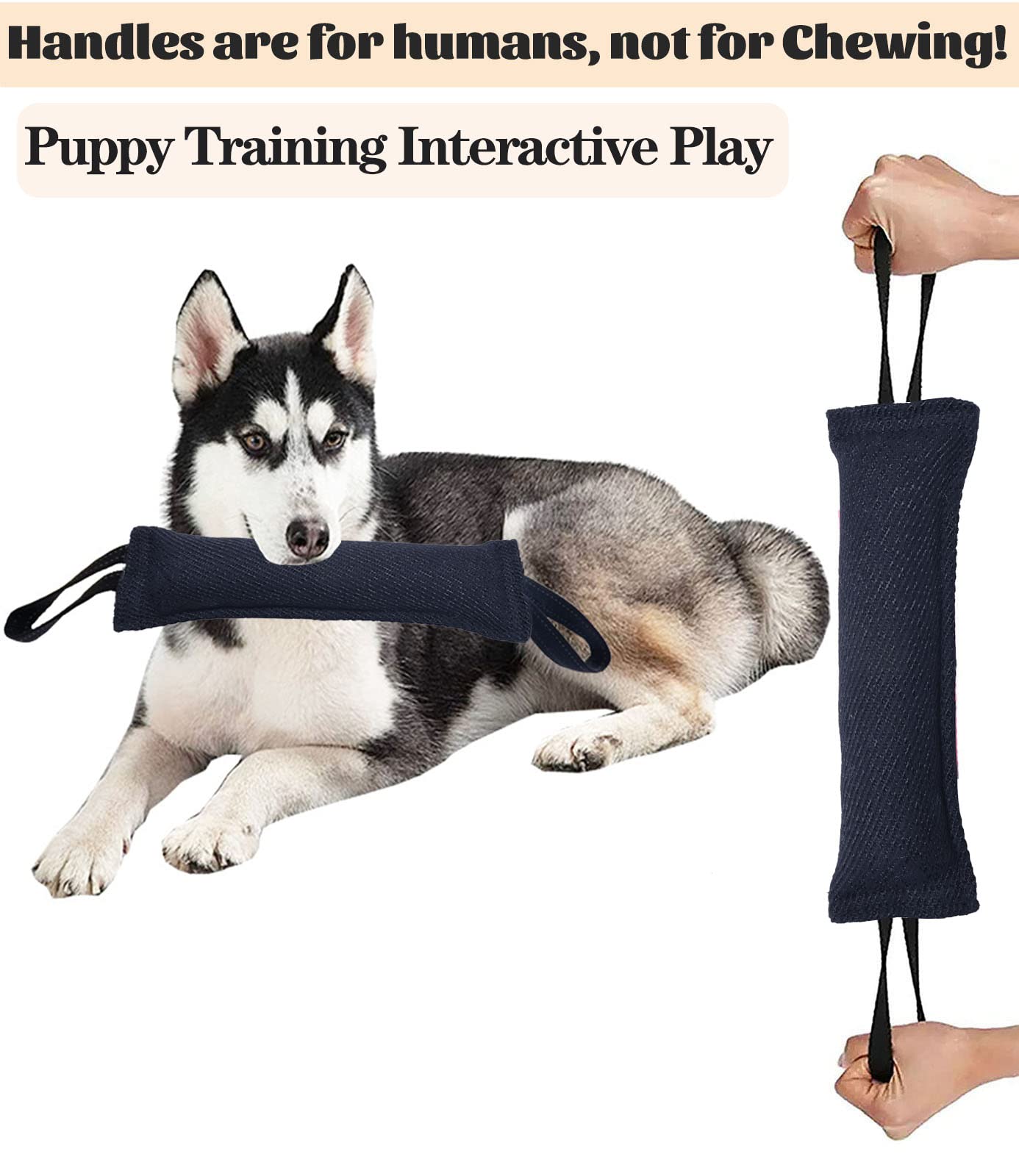 Clysrou Dog Tug Toy Dog,Tough Jute Bite Pillow - Durable, Training Equipment - Puppy to Large Dogs Interactive Toy.