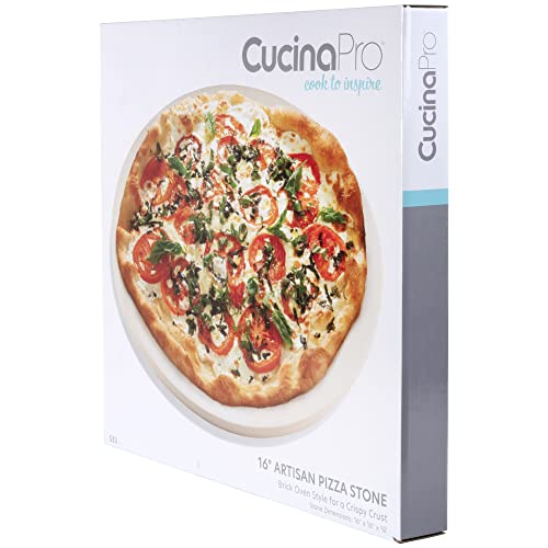 Pizza Stone for Oven, Grill, BBQ - Round 5/8 Inch Extra Thick Baking Stone w/Safe & Even Heating - XL 16.5" Pan for Crispy Crust, Made of Heavy Duty Cordierite can Withstand 550+ Degrees Fahrenheit