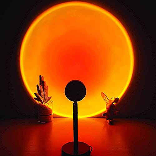 DLMlamps SunLight Lamp Sunset Projector Table Night LED Lamp Romantic Decor Light of the Red Sunset, 180 Degree Rotation USB Charging for Photo, Home, Bedroom Background Room Decoration