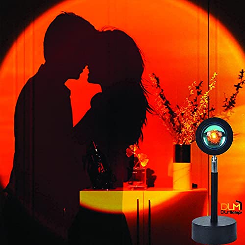 DLMlamps SunLight Lamp Sunset Projector Table Night LED Lamp Romantic Decor Light of the Red Sunset, 180 Degree Rotation USB Charging for Photo, Home, Bedroom Background Room Decoration
