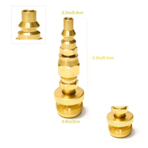 1LB Propane Disposal Adapter Fitting, 1LB Disposal Tank Regulator Adapter with 1/4' Quick Connect Disconnect Plug, and 1/4'' Male 1' x 20 Male Throwaway Cylinder, for Portable BBQ Grill