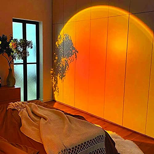 DLMlamps SunLight Lamp Sunset Projector Table Night LED Lamp Romantic Decor Light of the Red Sunset, 180 Degree Rotation USB Charging for Photo, Home, Bedroom Background Room Decoration