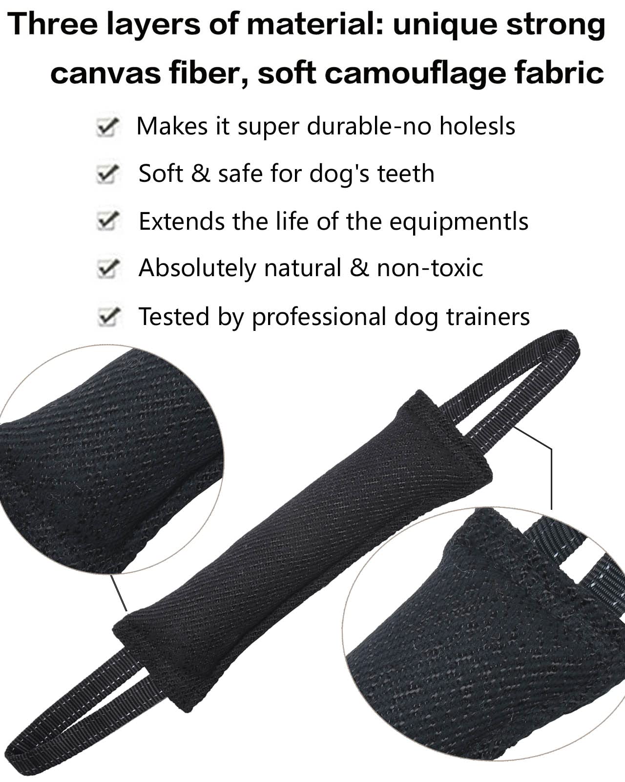 Clysrou Dog Tug Toy Dog,Tough Jute Bite Pillow - Durable, Training Equipment - Puppy to Large Dogs Interactive Toy.
