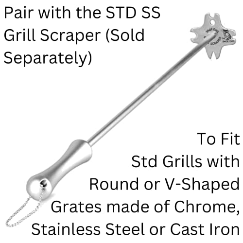 Sage Owl Grill Scraper Long Handle - Combine This Grate Scraper Accessory with Your Sage Owl Grill Scraper to Clean Your BBQ Grill While It is Still HOT