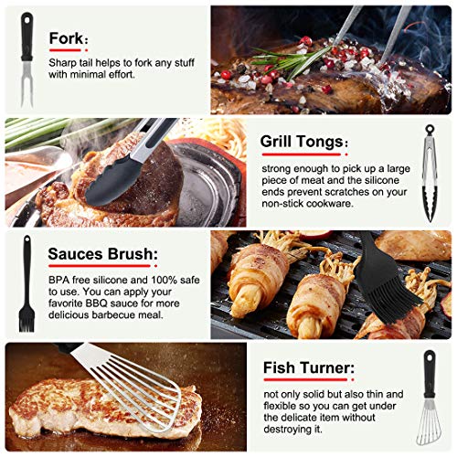 Griddle Accessories Kit, Griddle Grill Tools Set for Blackstone and Camp Chef, Two Basting Cover Professional Grill BBQ Spatula Set with Spatula, Scraper, Bottle, Tongs, Egg Ring (Round)