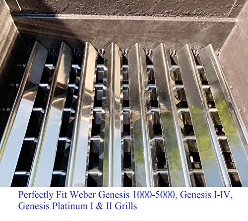 GasSaf Flavorizer Bars Replacement for Weber 7538, Genesis 1000-5000, Genesis I-IV, Genesis Platinum I & II, Stainless Steel Flavor Bars(Set of 13-Pack)
