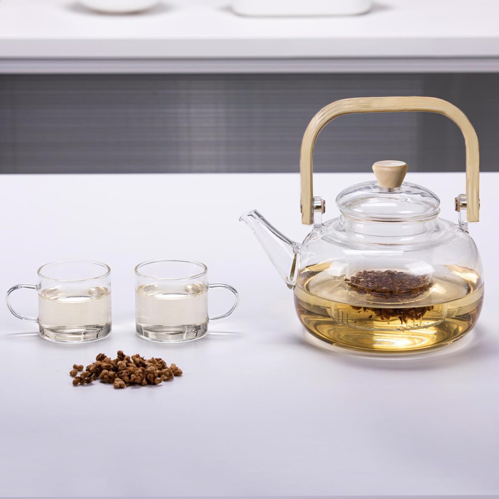 Motanber Espresso Cups Set of 8, Espresso Shot Glass 3.5 OZ, Mini Glass Cup, Clear Glass Tea Mugs, Small Coffee Cup with Handle for Latte, Tea, Espresso Machine