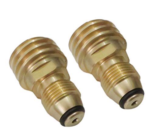 Set(2) Converts Propane LP Tank POL Service Valve to QCC Outlet Brass Refill Adapter