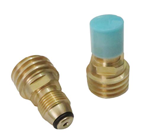 Set(2) Converts Propane LP Tank POL Service Valve to QCC Outlet Brass Refill Adapter