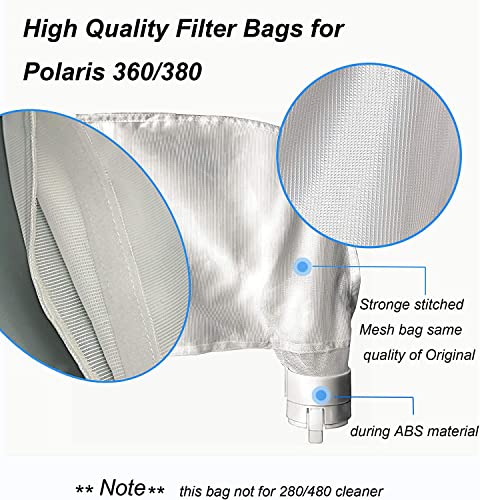 UCEDER 3 Pack Bag Replacement Fits for Polaris 360, 380 Pool Cleaner All Purpose Filter Bag for Polaris Filter Bag