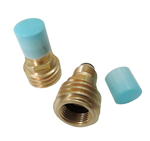 Set(2) Converts Propane LP Tank POL Service Valve to QCC Outlet Brass Refill Adapter
