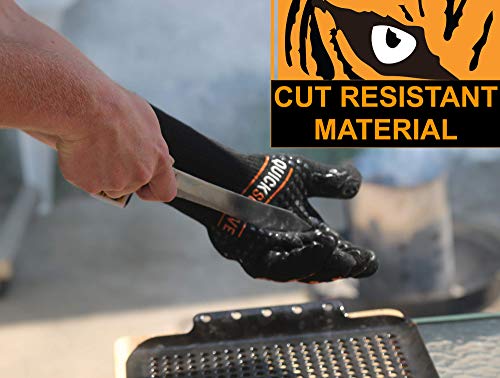 QUICKSURVIVE - Extreme Heat Resistant Glove up to 932F for BBQ, Grilling, Baking Fire Pit and Fire Place Fire Safety Glove ( 2 Gloves Total)