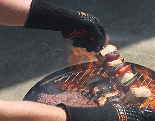QUICKSURVIVE - Extreme Heat Resistant Glove up to 932F for BBQ, Grilling, Baking Fire Pit and Fire Place Fire Safety Glove ( 2 Gloves Total)