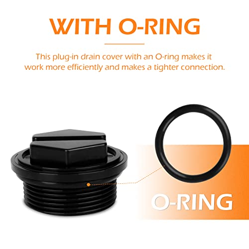POOLOOP 86202000 1-1/2'' Pool Filter Drain Plug with O-Ring Replacement for Pentair EasyClean, FNS Plus, Warrior Pool & Spa D.E. Filters (1 Pack), Black