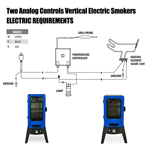 Replacement Parts 1650 Watts Heating Element for Pit Boss 2-Series Analog/3-Series Digital Electric Vertical Smoker Compatible with Pit Boss PBV2A1 PBV3A1 PBV3D1 PBV2D1