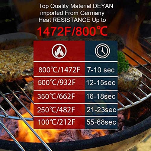 Donkik BBQ Grilling Gloves, 1472°F Extreme Heat Resistant Outoor Barbecue Gloves, Kithen Silione Non-Slip Oven Mitts for Barbeue, Cooking, Baking, Grilling, Welding