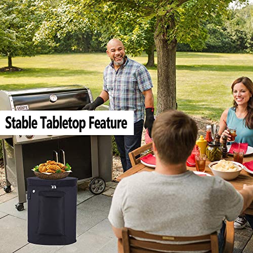 SIRUITON 600D Heavy Duty Propane Tank Cover Fits Standard 20 lb Tank Cylinder, Upgrade Stable Tabletop Feature,UV and Weather Resistant ,Ventilated with Storage Pocket