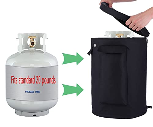 SIRUITON 600D Heavy Duty Propane Tank Cover Fits Standard 20 lb Tank Cylinder, Upgrade Stable Tabletop Feature,UV and Weather Resistant ,Ventilated with Storage Pocket