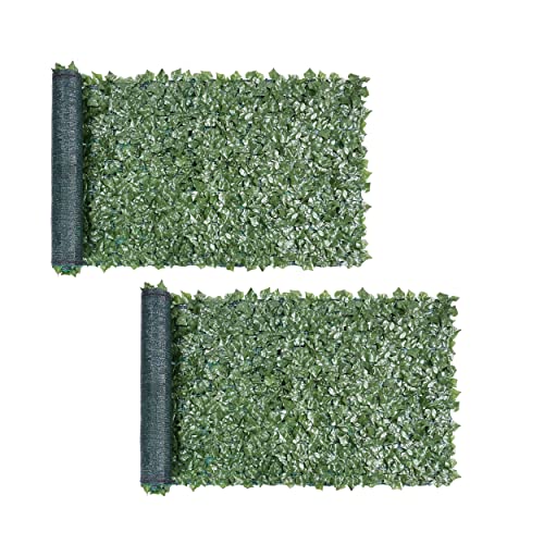 Yaheetech Ivy Privacy Fence, 38" x 116" Artificial Hedges Fence and Faux Ivy Leaf Decorative Screen with Mesh Backing for Outdoor Indoor Garden Balcony Decor, 2PCS
