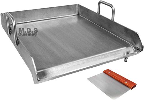 Stainless Steel Flat Top Comal Plancha 18"x16" inch BBQ Griddle for cooking with Outdoors Stove or Grill catering