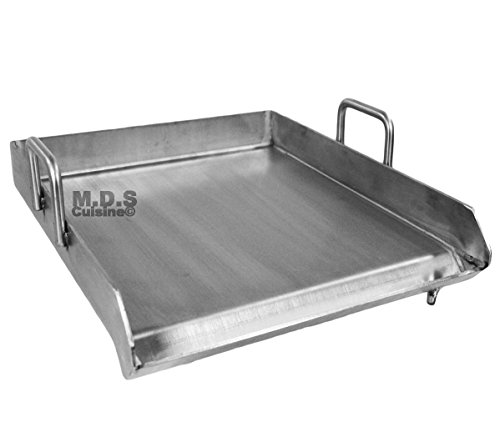 Stainless Steel Flat Top Comal Plancha 18"x16" inch BBQ Griddle for cooking with Outdoors Stove or Grill catering