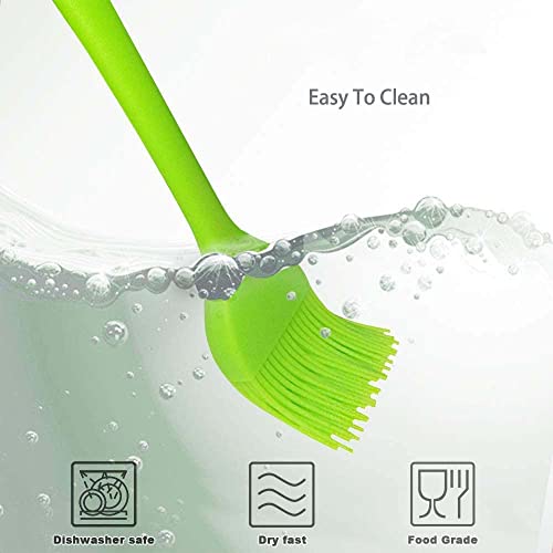 IAZBYCXO,Basting Brushes Silicone Heat Resistant Pastry Brushes Spread Oil Butter Sauce Marinades for BBQ Grill Barbecue Baking Kitchen Cooking BPA Free Dishwasher Safe,3 Colors With 2 Brush Sizes