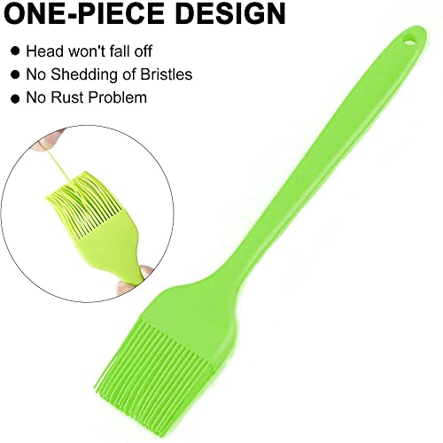 IAZBYCXO,Basting Brushes Silicone Heat Resistant Pastry Brushes Spread Oil Butter Sauce Marinades for BBQ Grill Barbecue Baking Kitchen Cooking BPA Free Dishwasher Safe,3 Colors With 2 Brush Sizes