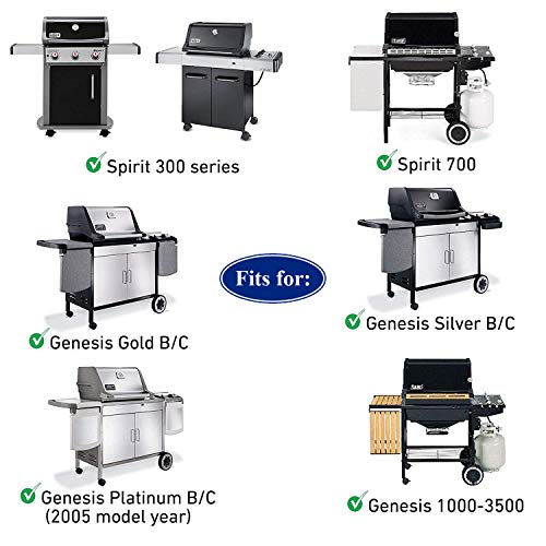 Utheer 7638 17.5 Inch Cast Iron Grill Grates Replacement for Weber Spirit I & II 300 Series, Spirit 700, Genesis 1000-3500, Spirit E/S-310, E/S-320, E/S-330, Genesis Silver Gold Platinum B/C, 7639