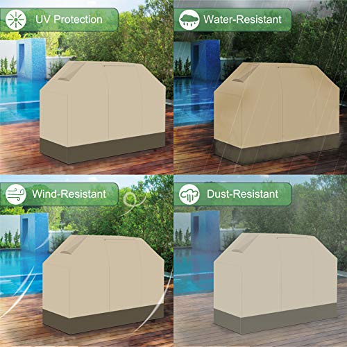 PHI VILLA 65" L x 24" D x 49" H Outdoor BBQ Grill Cover with Weather Resistant Fabric, Large Grill Cover Heavy Duty, Rip-Proof,UV-Resistant Medium