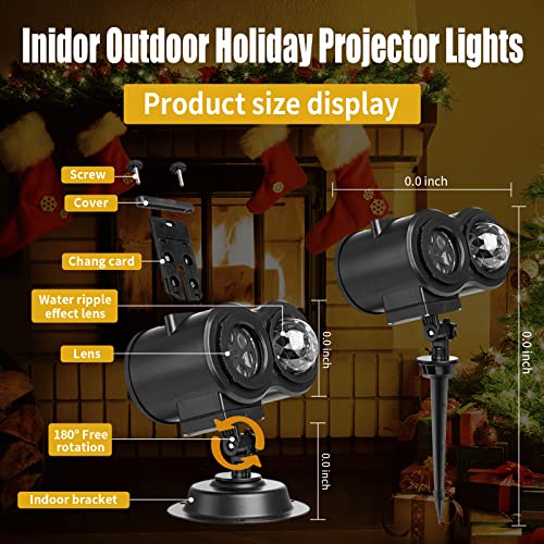 Projector Lights Outdoor Indoor Decoration with Remote Control, 3D Ocean Wave & Patterns Effect 2-in-1, 16 Effects Cards for Valentine's Day Holiday Party Decor