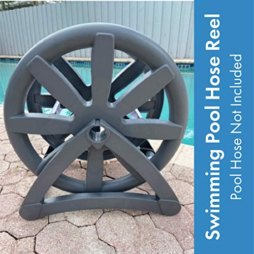 SmartClear SPAGHR001 Swimming Pool Storage Reel β Hose Not Included β Lightweight, Durable Design, Chemical and Weather-Resistant, Grey