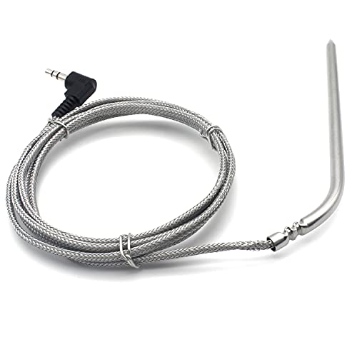 2-Pack Replacement for Camp Chef Meat Probe High-Temperature Meat BBQ Probe, Compatible with Camp Chef Pellet Grills, with 2 pc Stainless Steel Grill Holder Clips