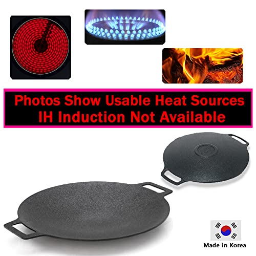 SCSP - Korean BBQ Grill Non-stick Grill Circular size 13 inches[Bag included] Made In Korea/Natural Material 6 Layer Coating/Can be used for both home and outdoor stoves.