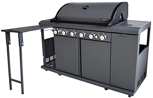 Rustler2 Six (6) Burner Gas Grill Center & Kitchen Island by Brand-Man Grills