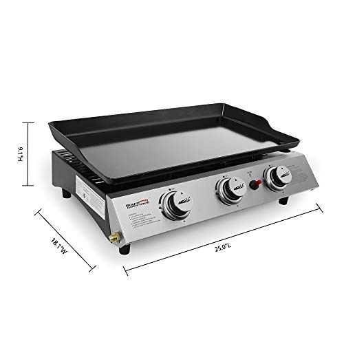 Royal Gourmet PD1300 Portable 3-Burner Propane Gas Grill Griddle,Black
