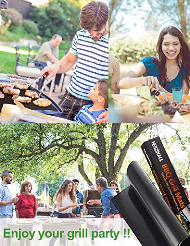Grill Mat 6 Pcs, 100% Non-Stick HEADMALL BBQ Mats, Easy to Clean, For Barbecue Grilling & Baking, Electric Grill Gas Charcoal BBQ - 15.75 x 13 inch