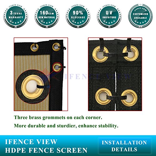 Ifenceview 5'x3' to 5'x50' Beige Shade Cloth/Fence Privacy Screen Fabric Mesh Net for Construction Site, Yard, Driveway, Garden, Railing, Canopy, Awning 160 GSM UV Protection (5' X 10')