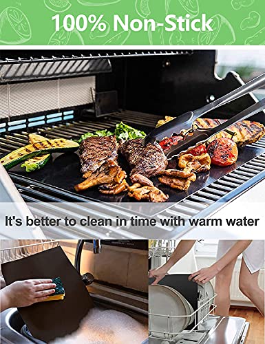 Grill Mat 6 Pcs, 100% Non-Stick HEADMALL BBQ Mats, Easy to Clean, For Barbecue Grilling & Baking, Electric Grill Gas Charcoal BBQ - 15.75 x 13 inch
