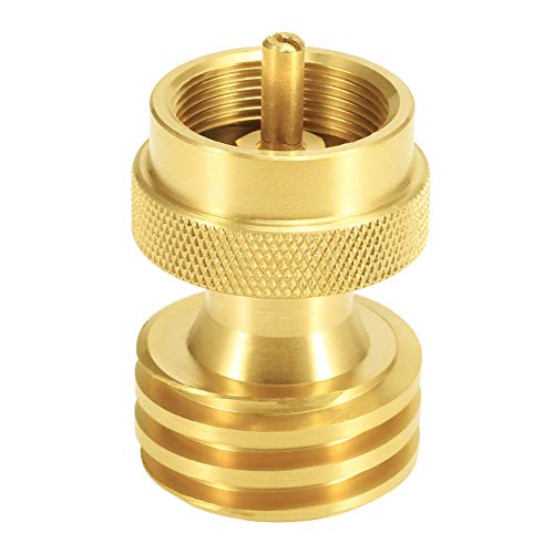 Joywayus Solid Brass Saver Adapter 1 LB Round Propane Adapter Converter Universal Small Bottle for Gas Grill and Propane Tree - 1''-20 Male Throwaway Cylinder Thread