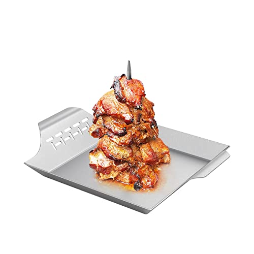 Vertical Skewer Fits for Tacos Al Pastor, Shawarma, Brazilian Churrasco, Whole Chickens, Kabobs, and Many Others,with Removable Spikes (8.5" and 12"),304 Stainless Steel