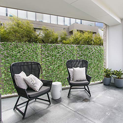 Giantex 3PCS Expandable Artificial Hedges Faux Ivy Leaves Fence, Stretchable Artificial Ivy Privacy Fence Screen Decorative Trellis for Backdrop Outdoor Garden Porch Patio Home Decorations