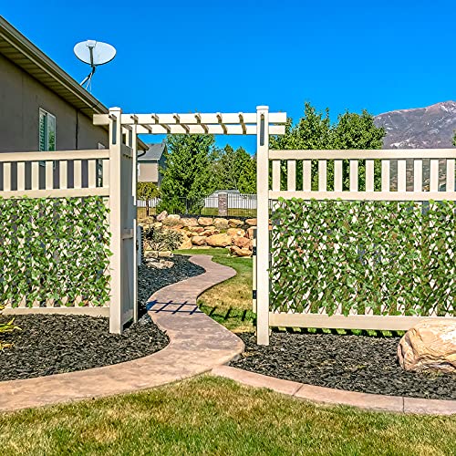 Giantex 3PCS Expandable Artificial Hedges Faux Ivy Leaves Fence, Stretchable Artificial Ivy Privacy Fence Screen Decorative Trellis for Backdrop Outdoor Garden Porch Patio Home Decorations