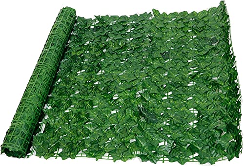 HACSYP Expandable Faux Privacy Fence Artificial Ivy Leaf Screening Roll 1 * 1m Plastic Privacy Screening Garden Fence | UV Fade Protected Wall Landscaping Fencing Panel for Outdoor Decor