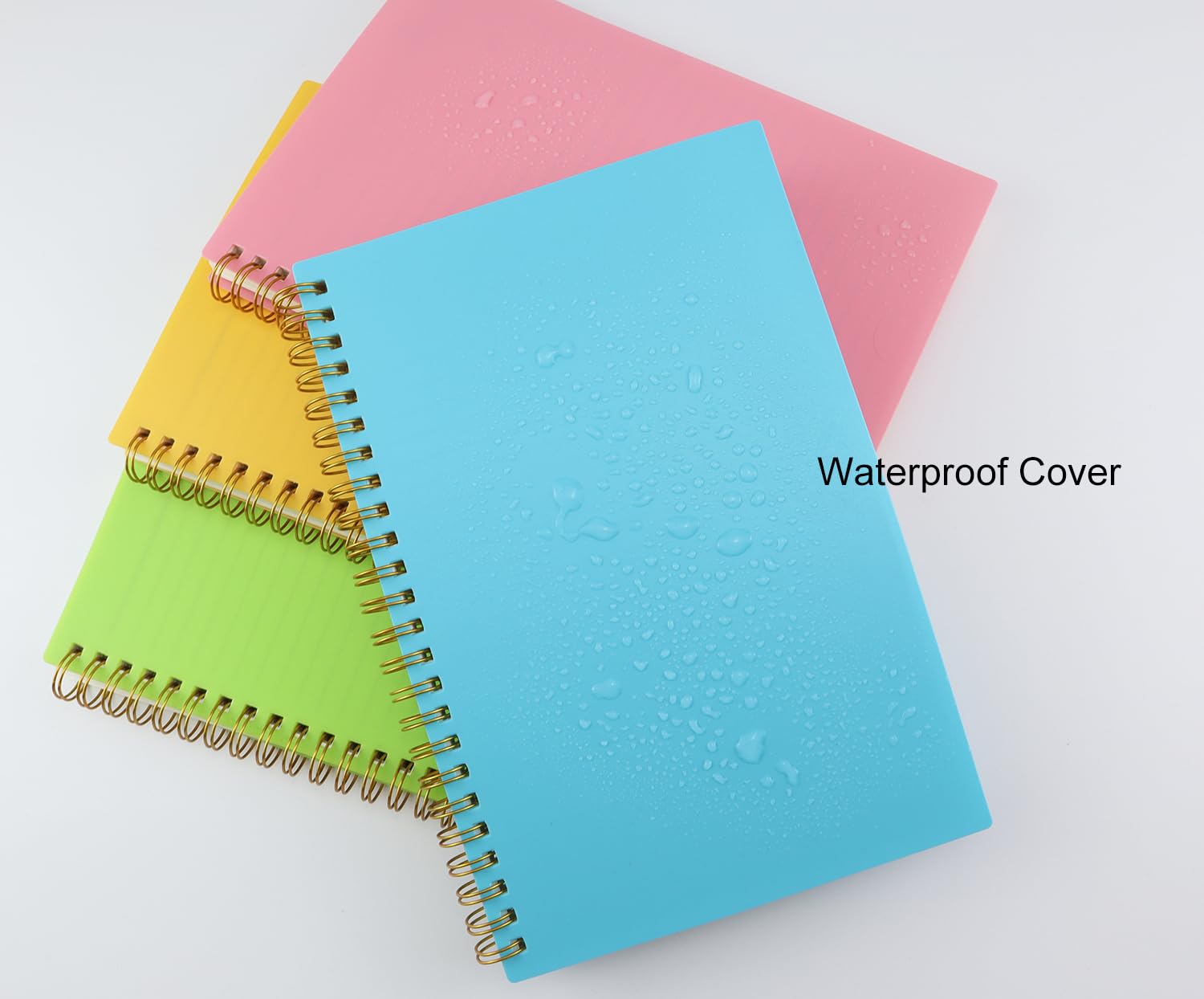 Aacehlh Spiral Notebook Journal,5.5" x 8.5" Plastic Hardcover College Ruled Notebook with 4 Colors,80 Sheets / 160 Pages Per Journal for Work,Study and Notes (light green,light blue,yellow,pink).