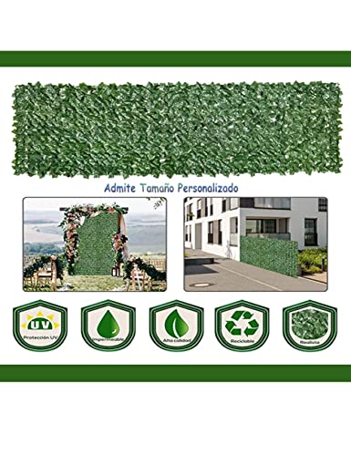 Artificial Ivy Privacy Fence Screen Artificial Green Wall,Artificial Green Wall, Plant Wall Panel Screen Fencing Roll Ivy Privacy Screen Outdoor Wall Covering(Size:1x1m/3.28x3.28ft)