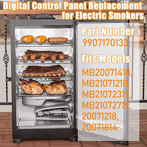 Replacement 9907170133 Part for Masterbuilt Electric Smoker Control Panel, Masterbuilt Replacement Parts Digital Control Board Compatible with 21072719 20071218 21071218 20071418 21072319 21072719